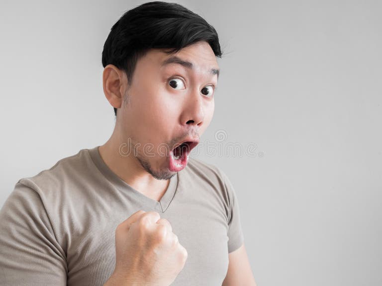 Overly Shock and Surprise Face of Man. Stock Image - Image of ...