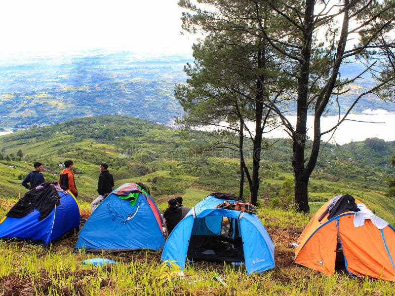 Overnight Camping at Pusuk Buhit Editorial Photography - Image of ...