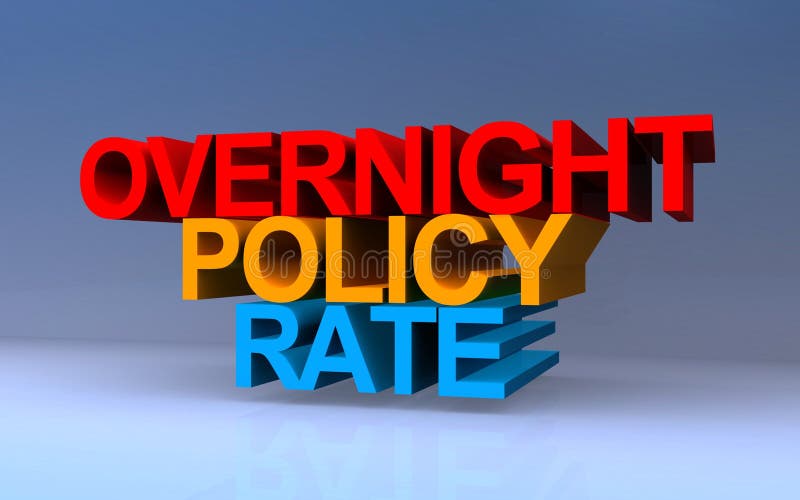 Overnight Policy Rate on Blue Stock Illustration - Illustration of ...