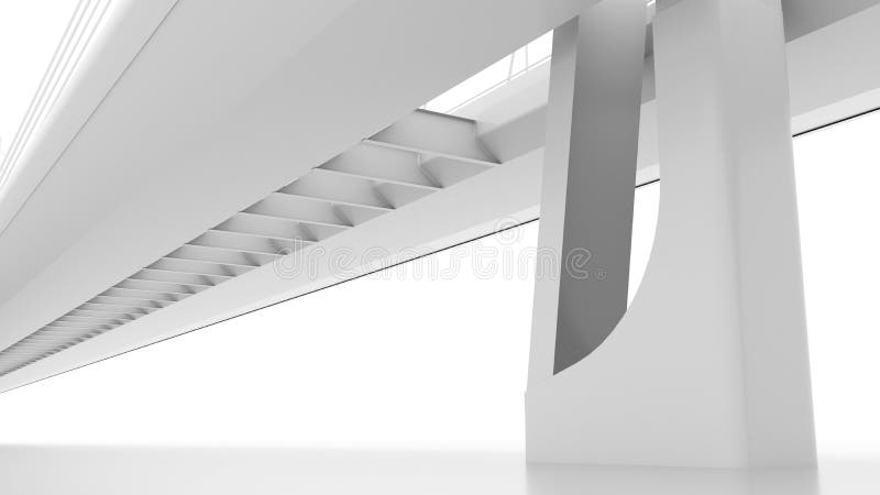 Overpass Bridge, White Digital Model, 3d Render Stock Illustration ...