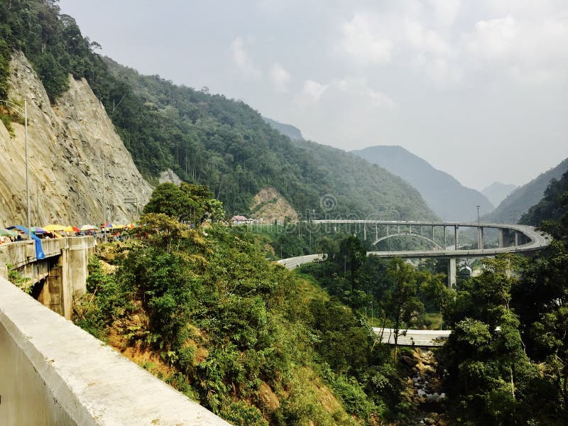 Overpass Construction in the Middle of Valleys Stock Photo - Image of ...