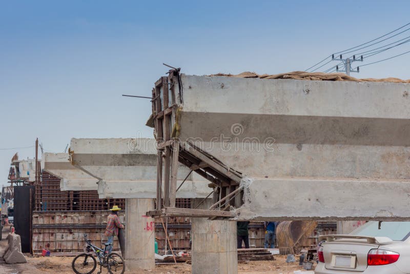 Overpass Construction for Motorway Stock Image - Image of highway ...