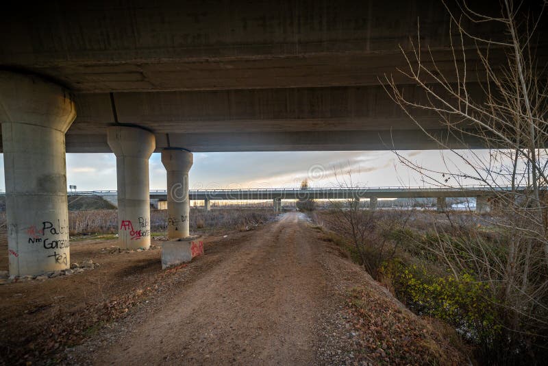Overpass of a Highway Over a River Stock Photo - Image of impressions ...