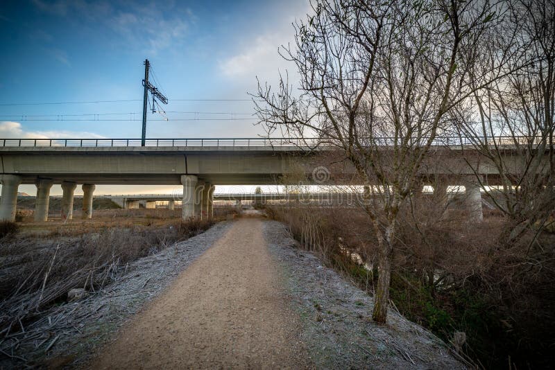 Overpass of a Highway Over a River Stock Image - Image of highway ...