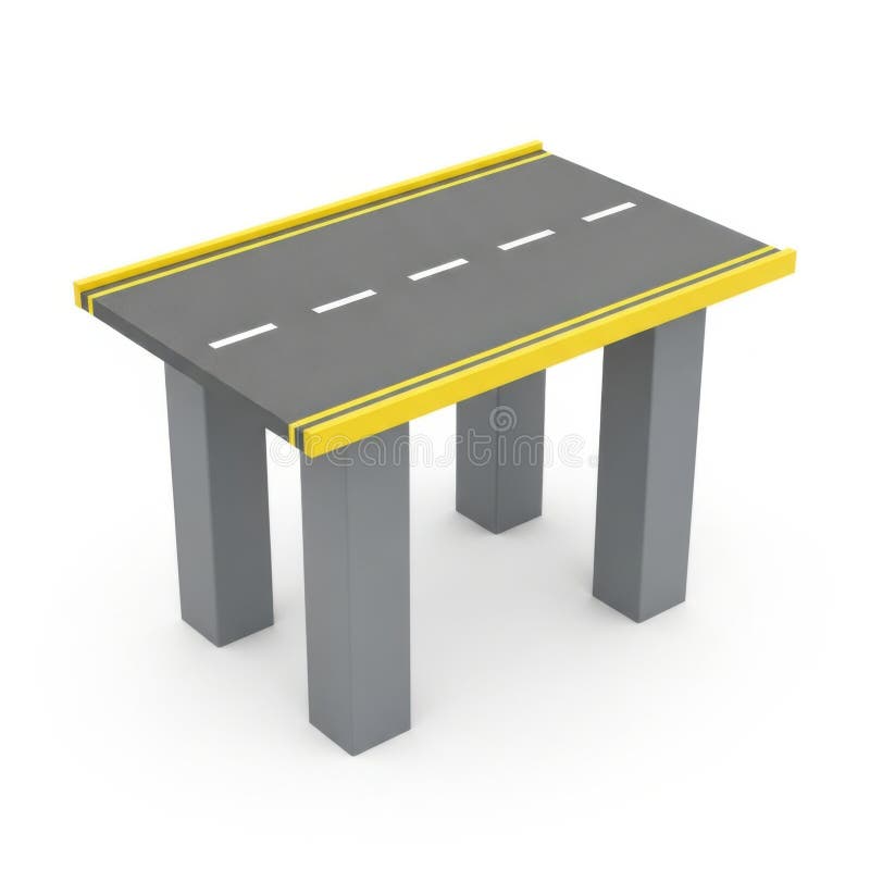 Overpass Highway Section Supported by Concrete Pillars Stock ...