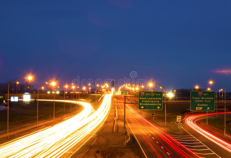 Overpass of the Light Trails with Beautiful Curves Stock Photo - Image ...