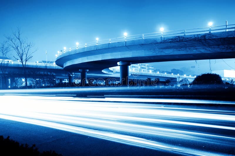 Overpass lit up at night stock photo. Image of overpass - 35651636