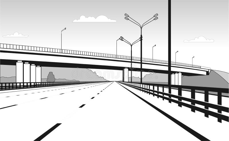 Overpass. Road Junction. the Road Goes Under the Bridge. Elevated Road ...