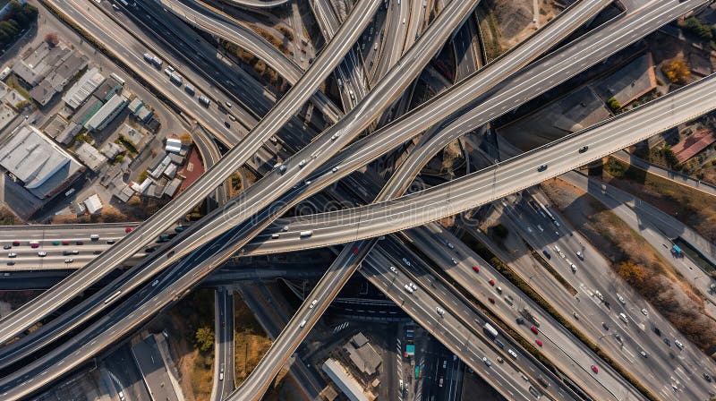 The Overpass, Which Spans Across the Highway. Generative Ai Stock ...