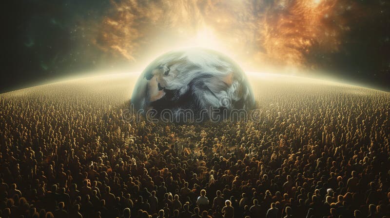 Overpopulated Planet Earth Drowns in an Endless Crowd of Humanity, a ...