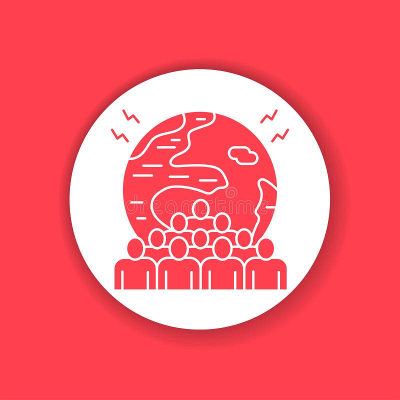 Overpopulation Black Glyph Icon. Environmental Problems. Sign for Web ...