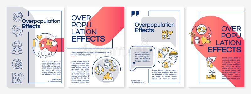 Overpopulation Effects Pink Brochure Template Stock Vector ...