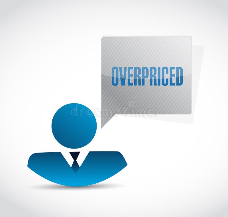 Overpriced Avatar Message Sign Concept Stock Illustration ...