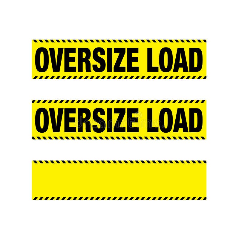 Oversize Load Banner Sign for Trucks Vector Art Illustration Isolated ...