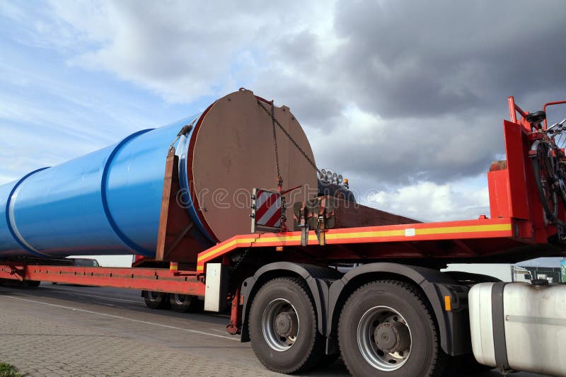 Oversize Load or Exceptional Convoy. a Truck with a Special Semi ...
