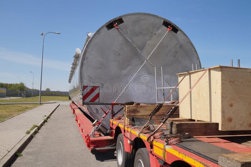 Oversize Load or Exceptional Convoy. a Truck with a Special Semi ...