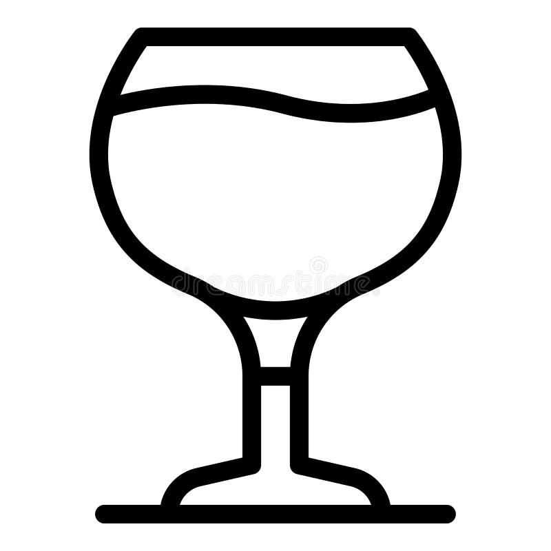 Oversize Wine Glass Icon, Outline Style Stock Vector - Illustration of ...