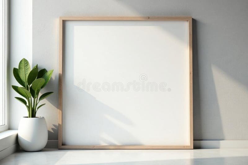 Oversized Minimalist Frame Against Textured Wall, Subtle, Large ...
