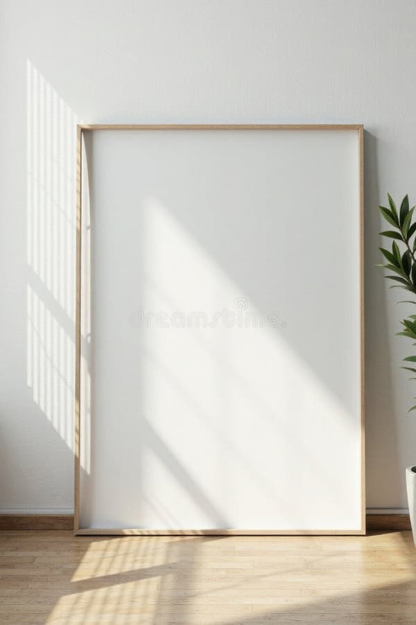 Oversized Minimalist Frame Against White Wall, Large, Minimalist, Room ...