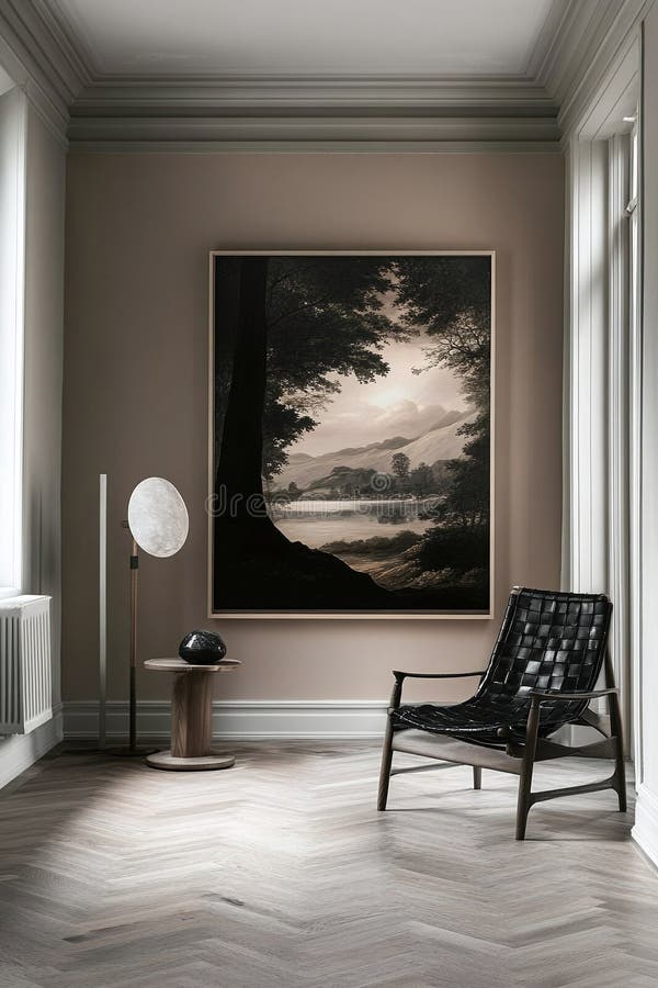An Oversized Modern Frame Holding a Massive Landscape Painting in a ...