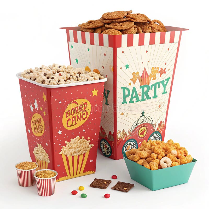Oversized Snack Packaging for a Party Sharing Concept Stock ...