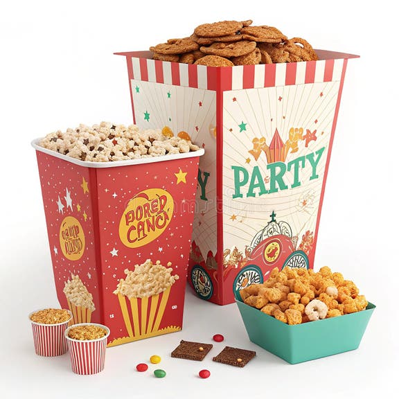 Oversized Snack Packaging for a Party Sharing Concept Stock ...