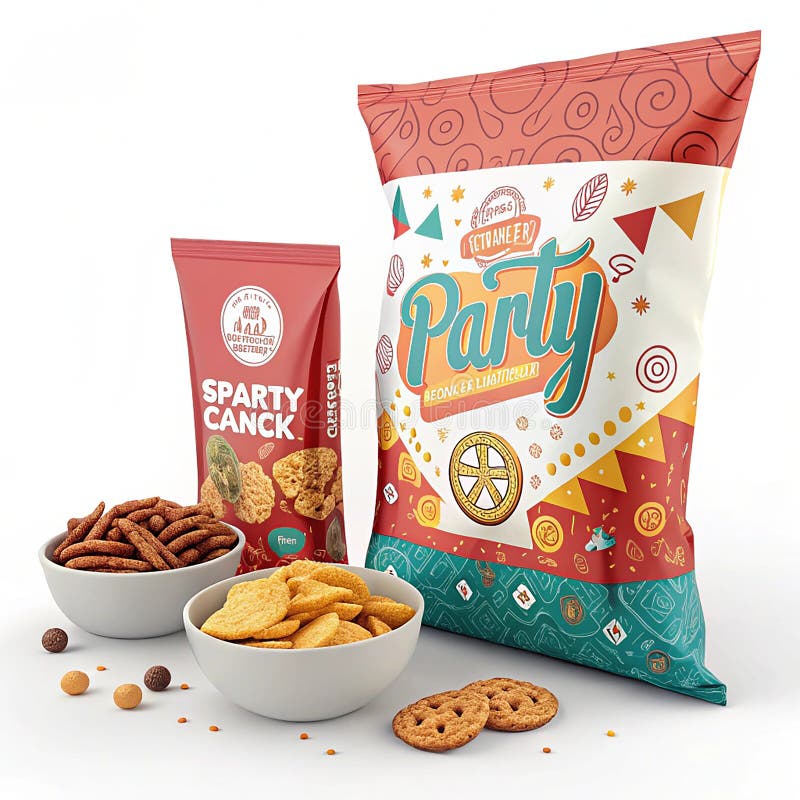 Oversized Snack Packaging for a Party Sharing Concept Stock ...