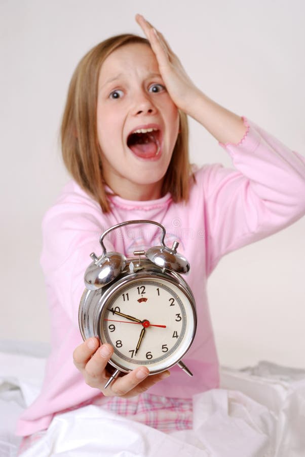 Oversleep stock photo. Image of frighten, hand, late - 15867870