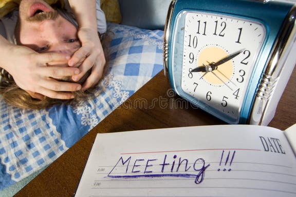 Oversleep stock image. Image of clock, organizer, work - 3859199