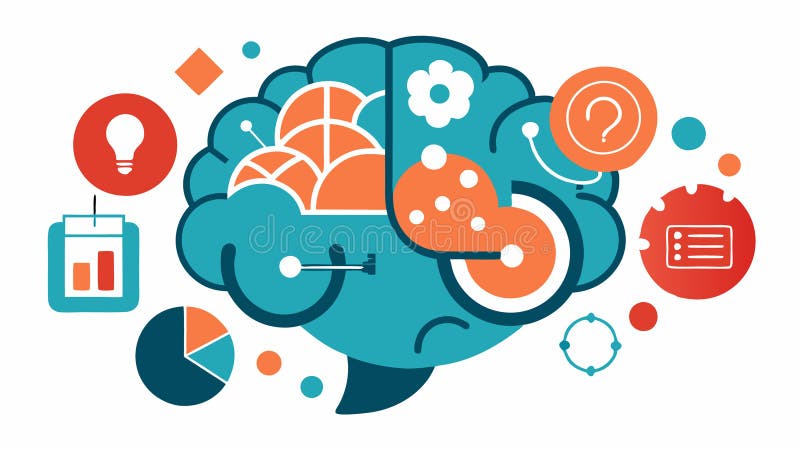Overstuffed Brain an Illustration of a Brain Overflowing with Various ...
