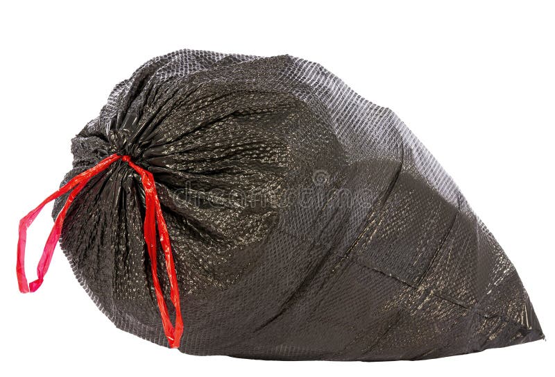Overstuffed Garbage Bag Isolated on White Stock Photo - Image of laying ...