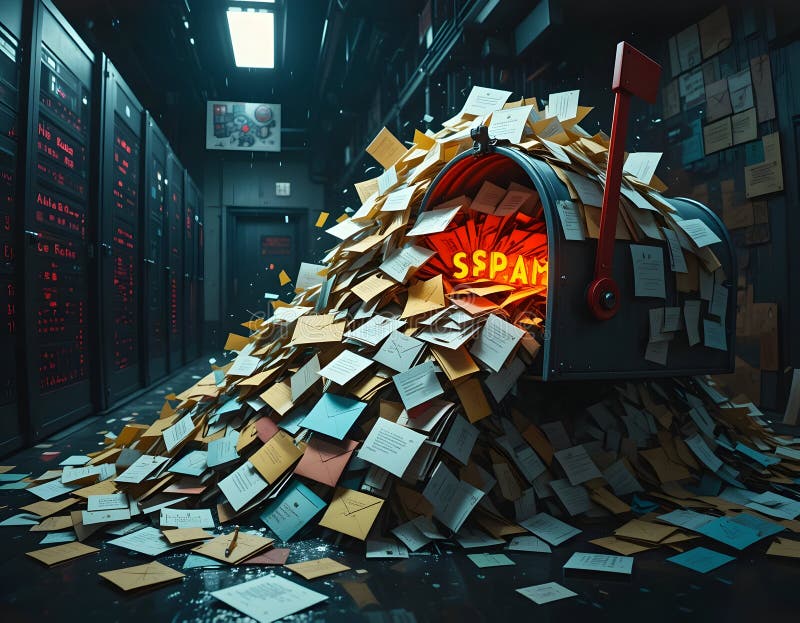 Overstuffed Mailbox with Letters Overflowing Represents Overwhelming ...