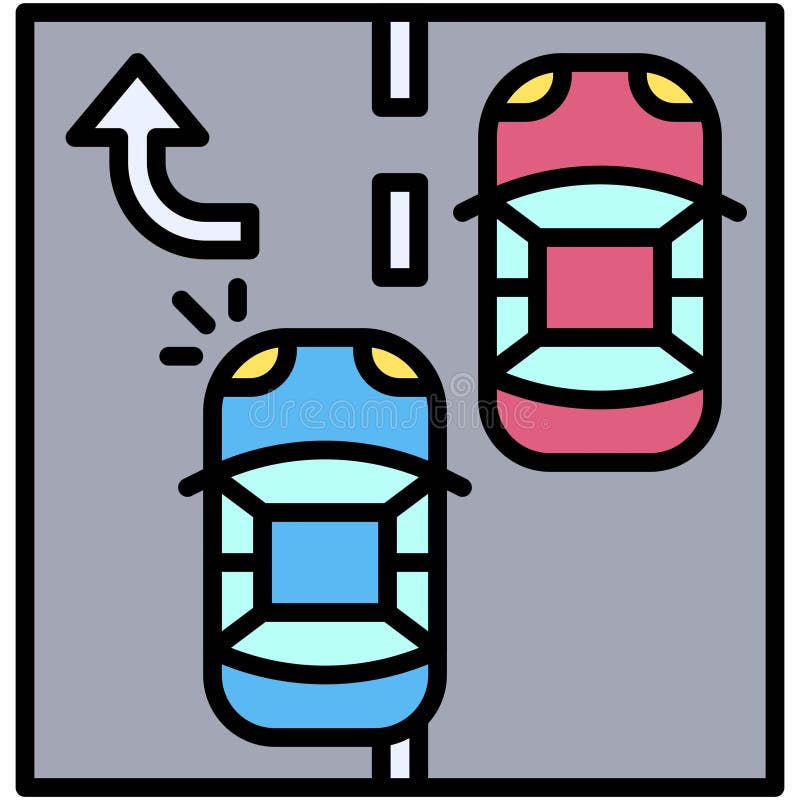 Overtaking Car Icon, Car Accident and Safety Related Vector ...