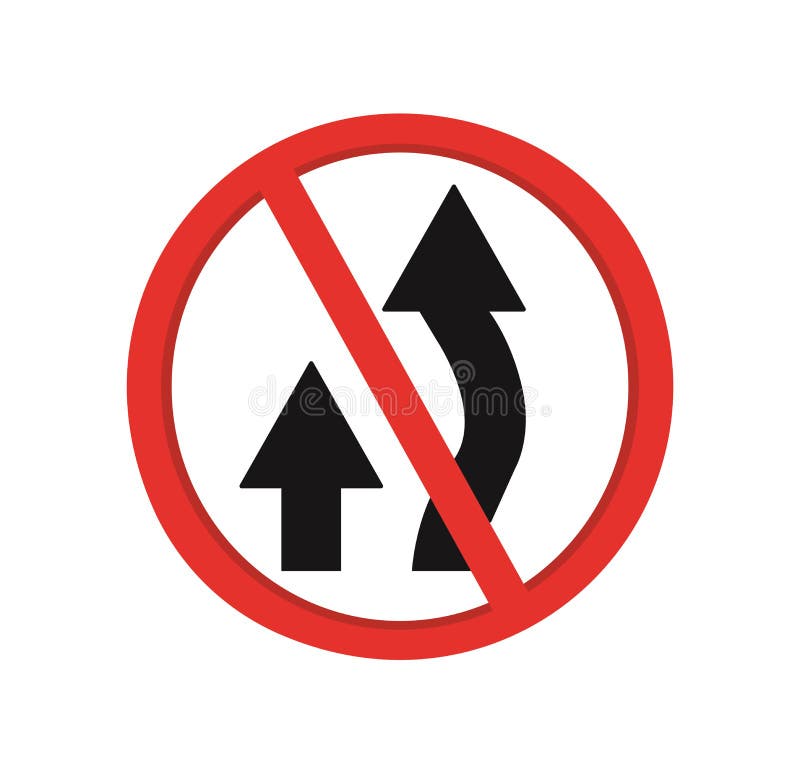 Overtaking Prohibited Sign Isolated on White - Road Safety - Depasirea ...