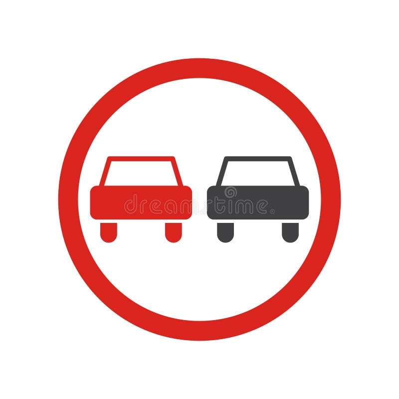 Overtaking prohibited sign stock vector. Illustration of sign - 109727993
