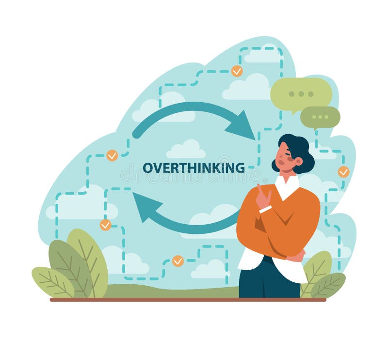 Overthinking. Anxiety and Stress Caused by Thinking Too Much Stock ...
