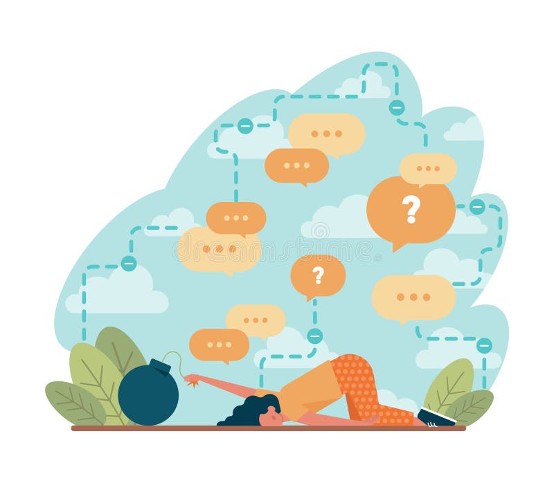 Overthinking. Anxiety and Stress Caused by Thinking Too Much Stock ...