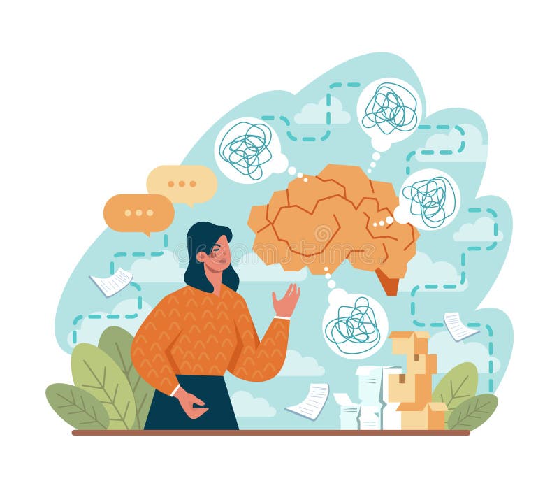 Overthinking. Anxiety and Stress Caused by Thinking Too Much Stock ...