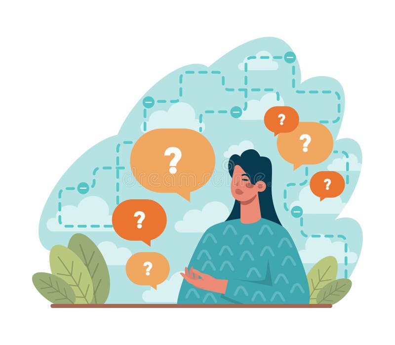 Overthinking. Anxiety and Stress Caused by Thinking Too Much Stock ...