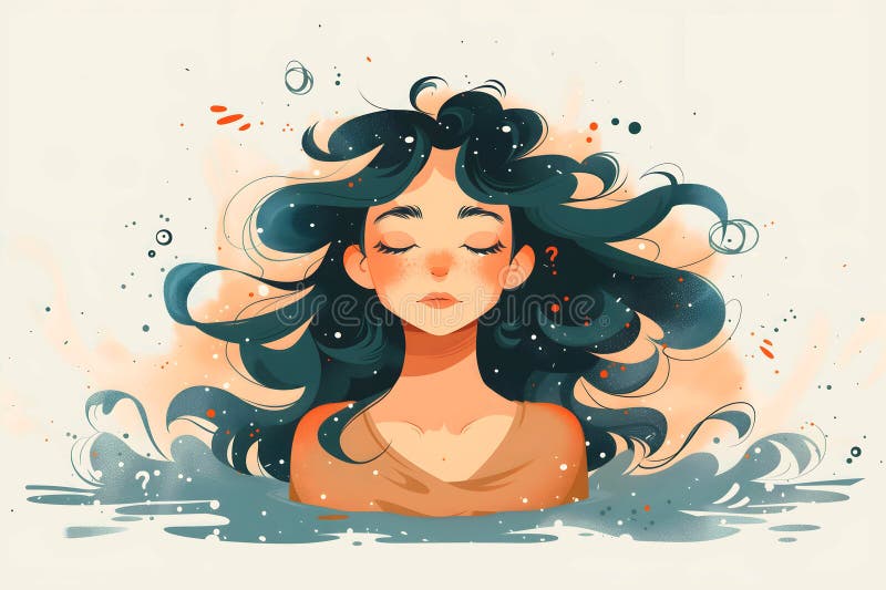 Overthinking, Depression, Anxiety – Cartoon Illustration of Emotional ...