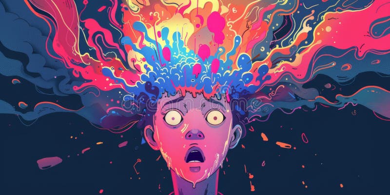 Overthinking and Overwhelming Information Data Explode Out of Brain ...