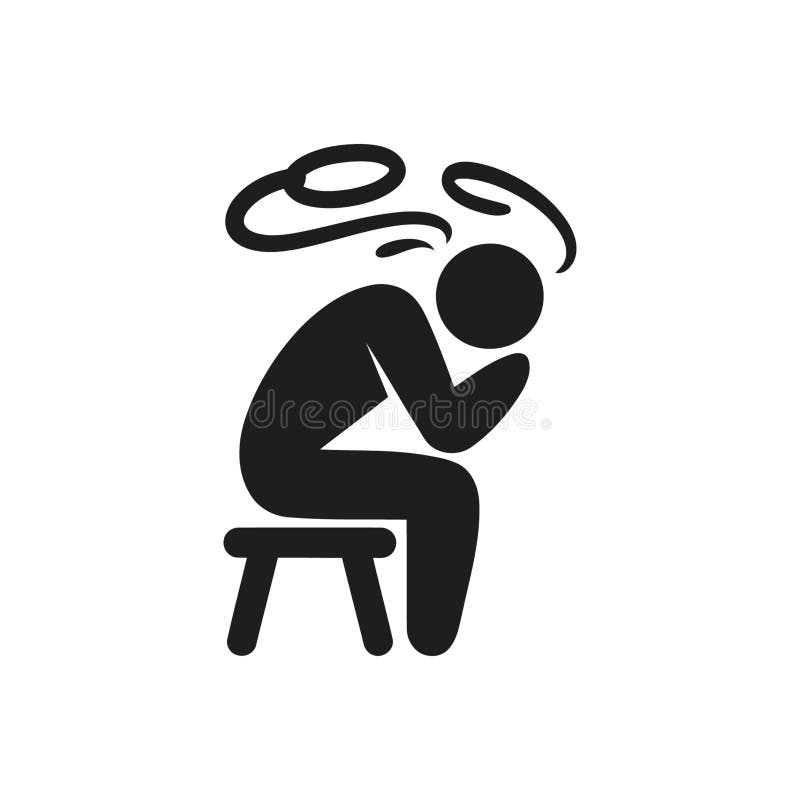 Overthinking Person Icon stock vector. Illustration of worry - 361857022