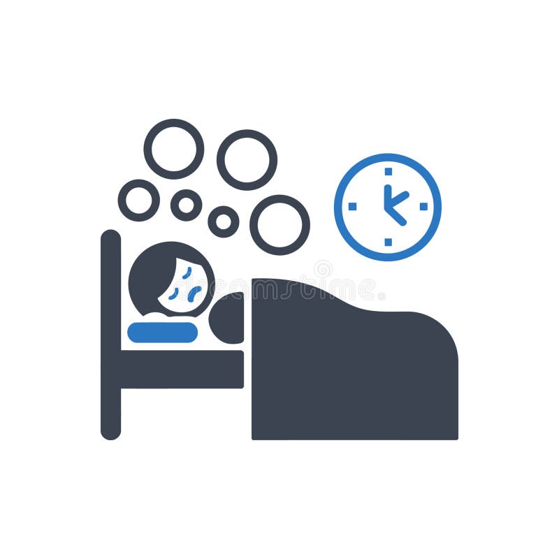 Overthinking sleep icon stock vector. Illustration of worry - 372766606