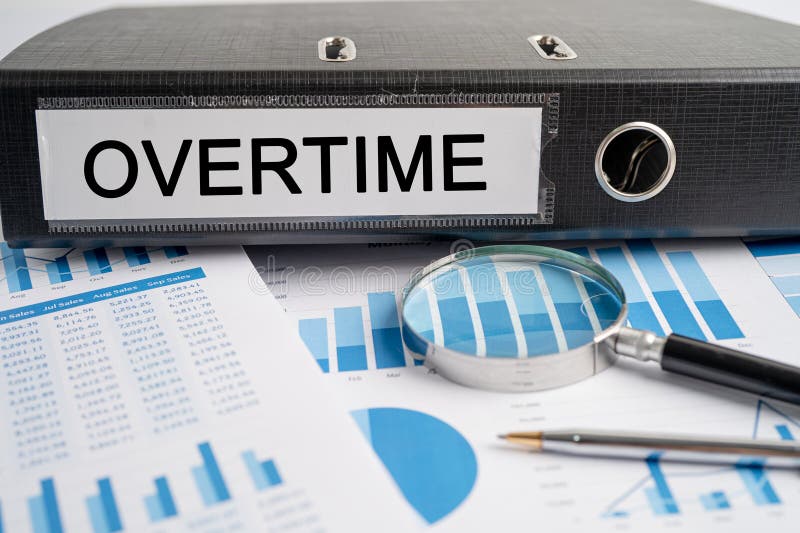 Overtime. Binder Data Finance Report Business with Graph Analysis in ...