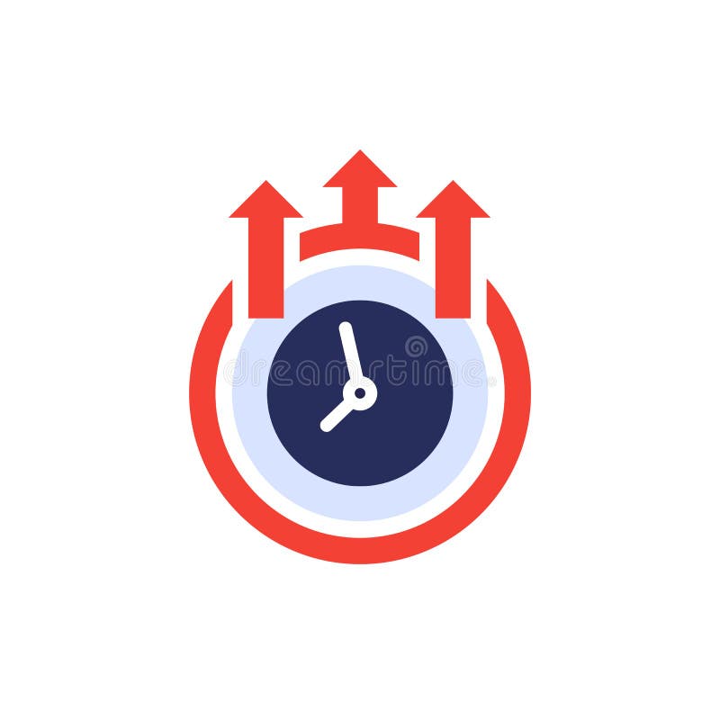Overtime Icon, More Time at Work Vector Stock Illustration ...