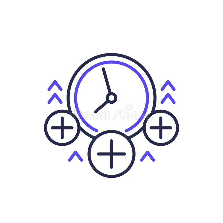 Overtime Icon, Working Over Time Line Vector Stock Vector ...
