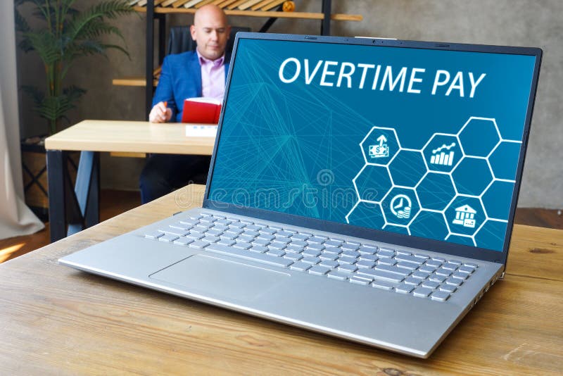 OVERTIME PAY Inscription on the Computer Stock Image - Image of ...