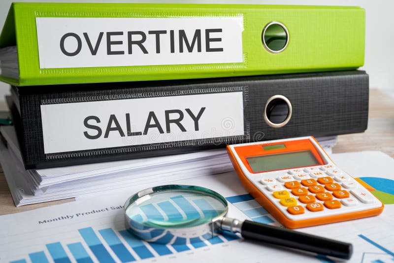 Overtime Salary. Binder Data Finance Report Business with Graph ...