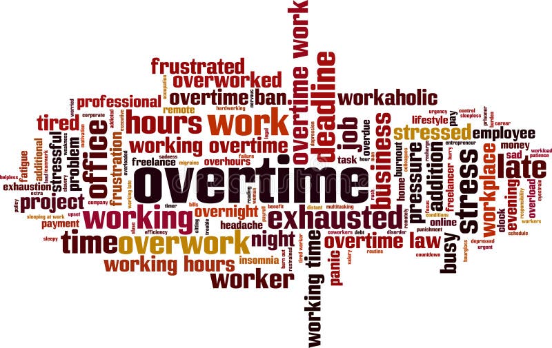 Overtime word cloud stock vector. Illustration of pressure - 276649166