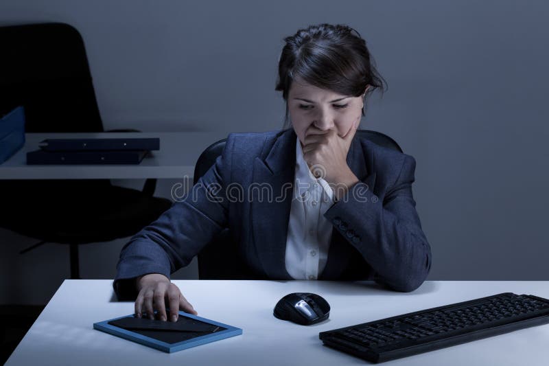 Overtime at work stock photo. Image of alone, sadness - 44896504